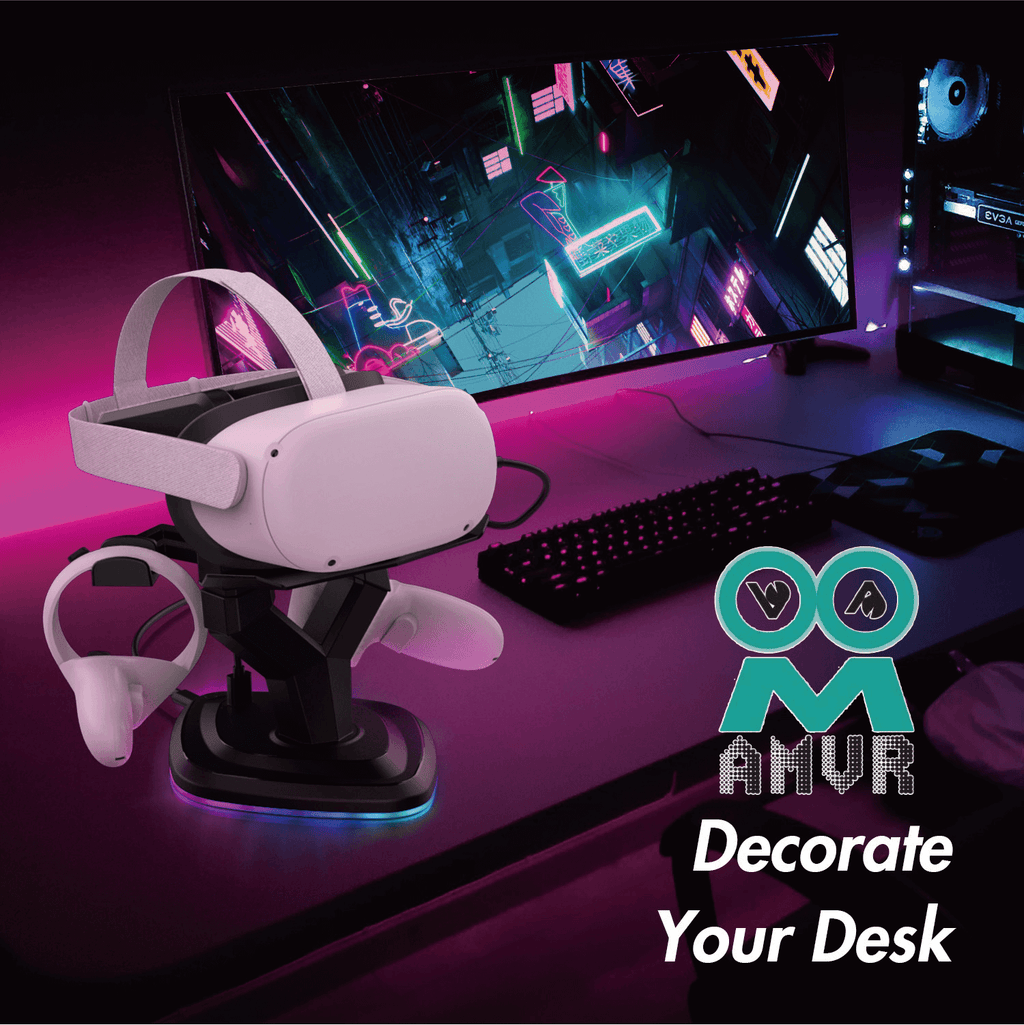 AMVR｜RGB 充電座 展示支架｜Quest 3/3S/2、Valve Index適用 – DUCKBROS VR